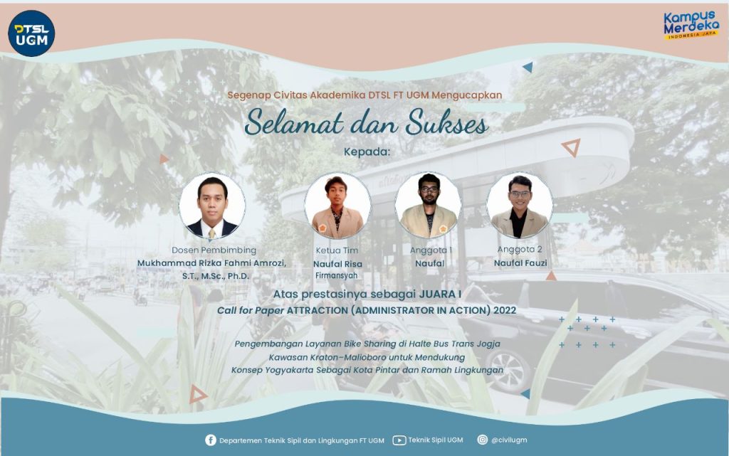 Prestasi Tim Go-Pal DTSL FT UGM Meraih Juara 1 Lomba Call for Paper ...